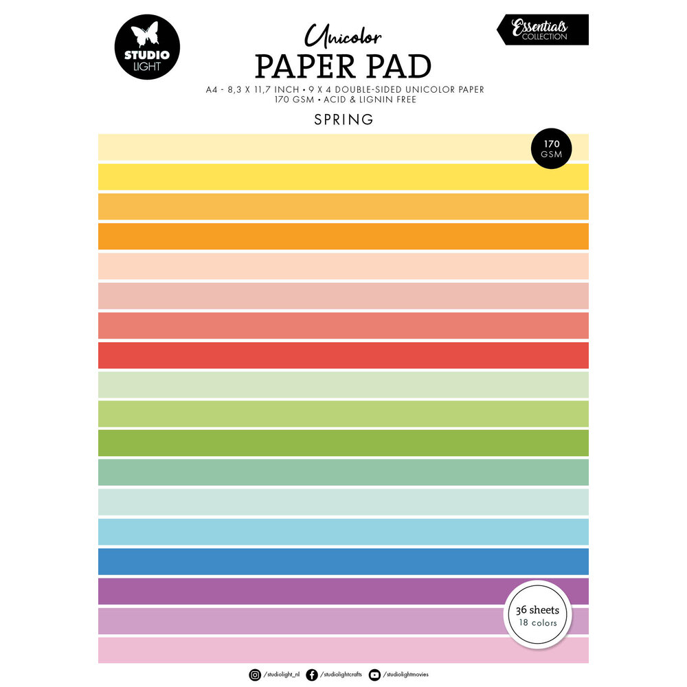 Spring Tones A4 Essentials Unicolor Paper Pad (SL-ES-UPP300 ...