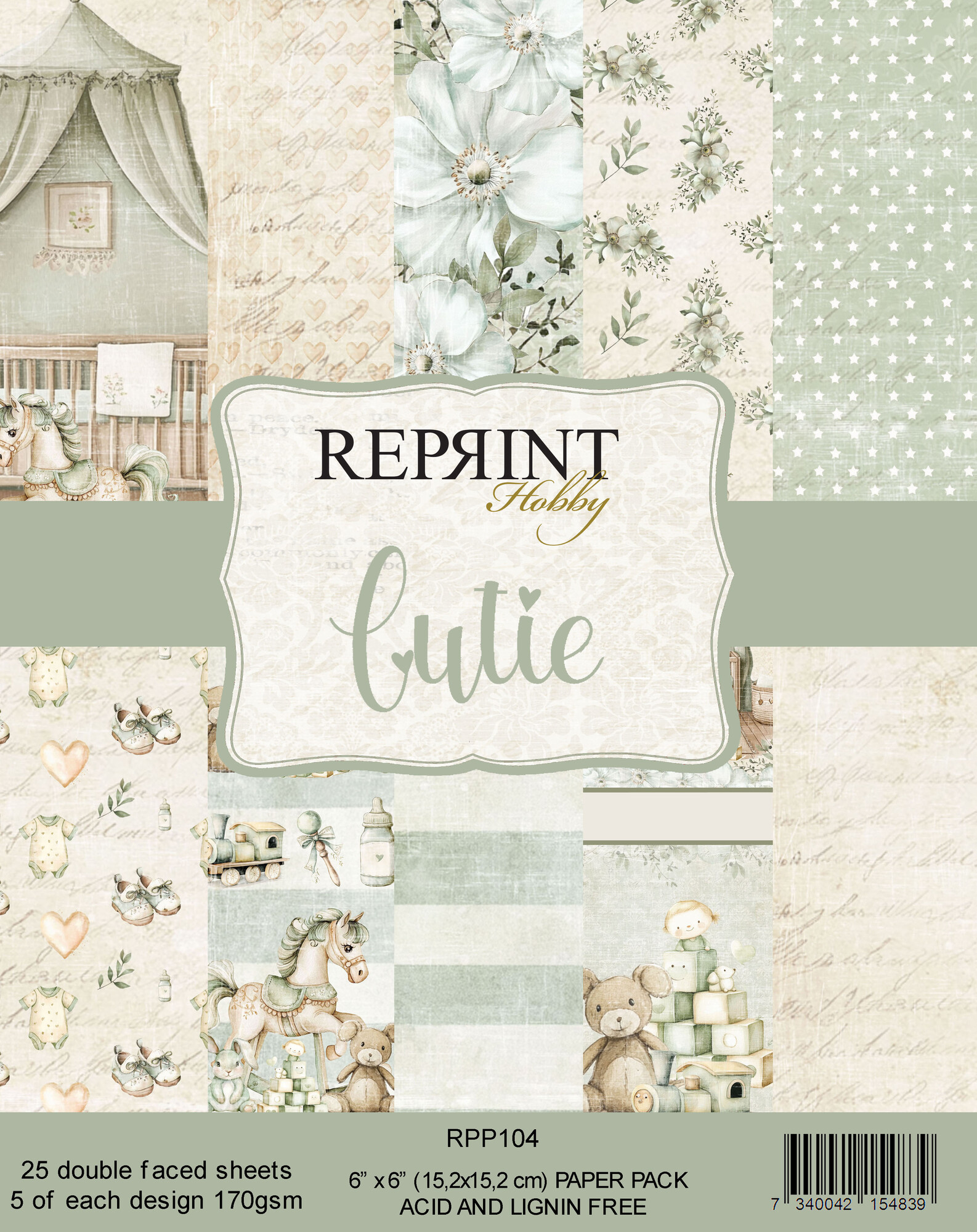 Cutie 6x6 Inch Paper Pack (RPP104) - Craftlines B.V.