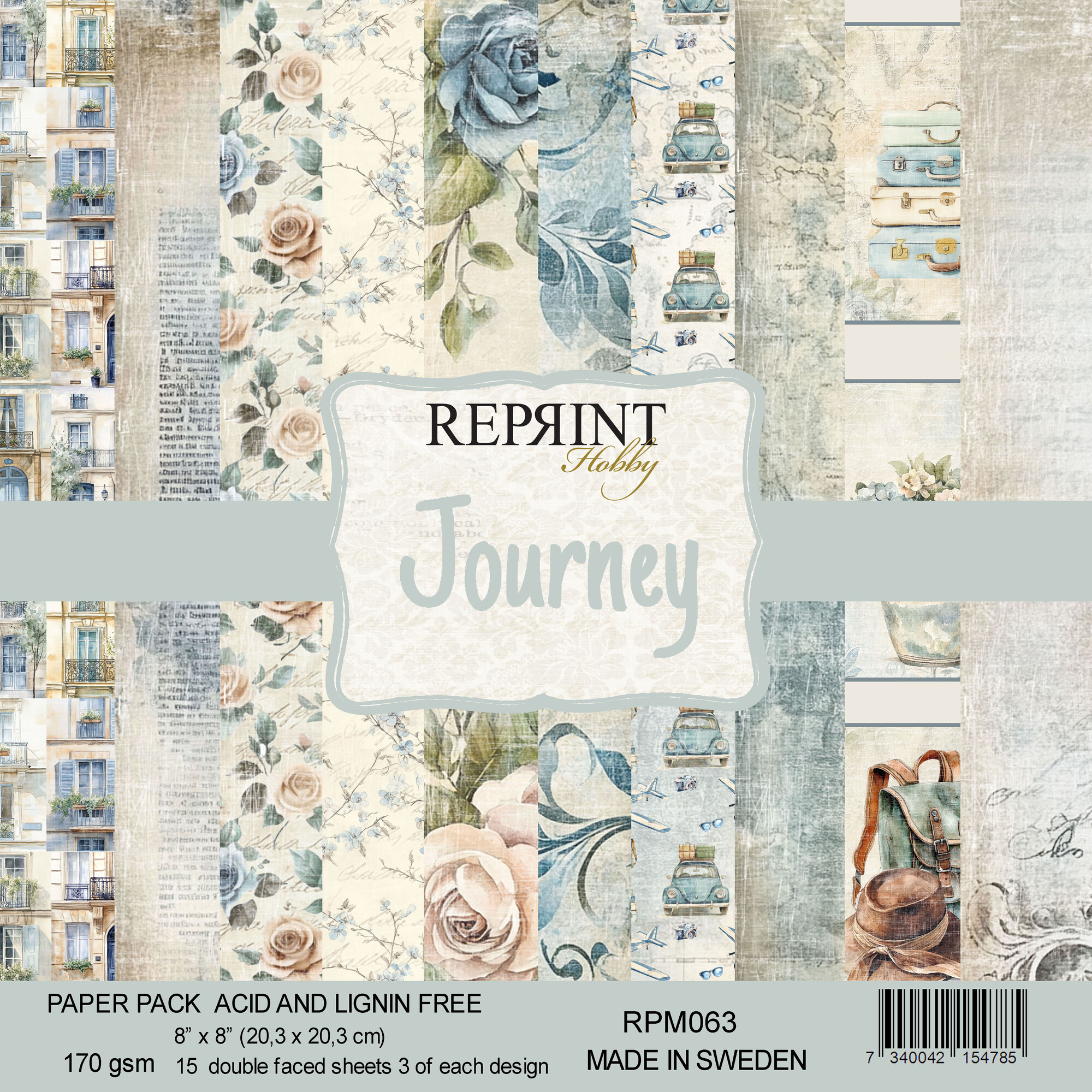 Journey 8x8 Inch Paper Pack (RPM063) - Craftlines B.V.
