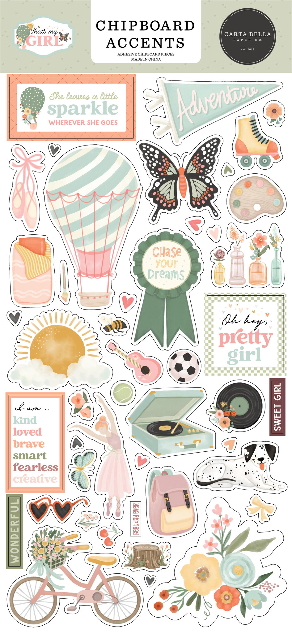 That's My Girl Chipboard Accents (CBG418021) - Craftlines B.V.