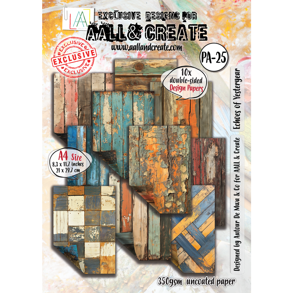 Timber Tints A4 Design Paper Echoes of Yesteryear (AALL-PA-025) - Craftlines B.V.