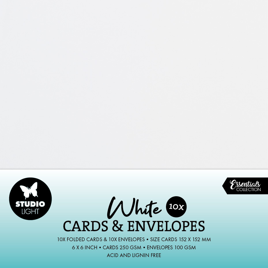Cards & Envelopes 6x6 Inch White (10/10pcs) (SL-CO-CE09) - Craftlines B.V.