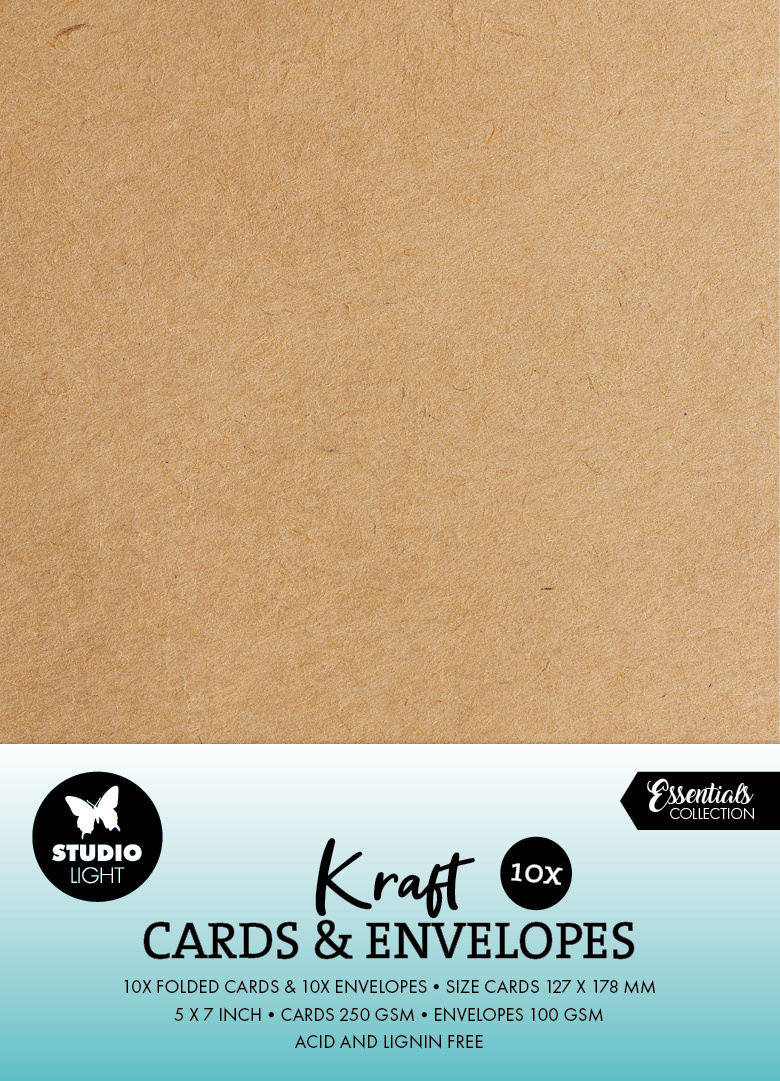 Cards & Envelopes 5x7 Inch Kraft (10/10pcs) (SL-CO-CE08) - Craftlines B.V.