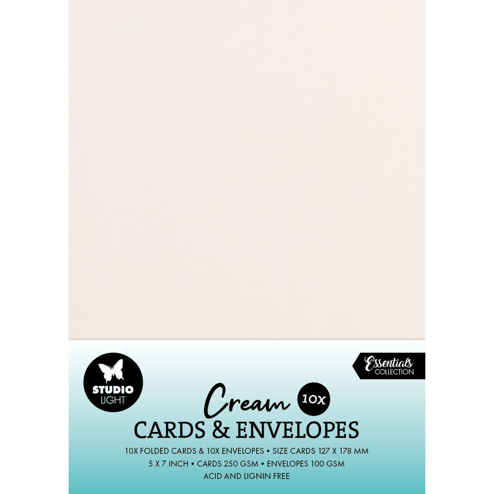 Cards & Envelopes 5x7 Inch Cream (10/10pcs) (SL-CO-CE06) - Craftlines B.V.