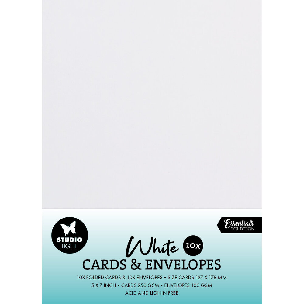 Cards & Envelopes 5x7 Inch White (10/10pcs) (SL-CO-CE05) - Craftlines B.V.