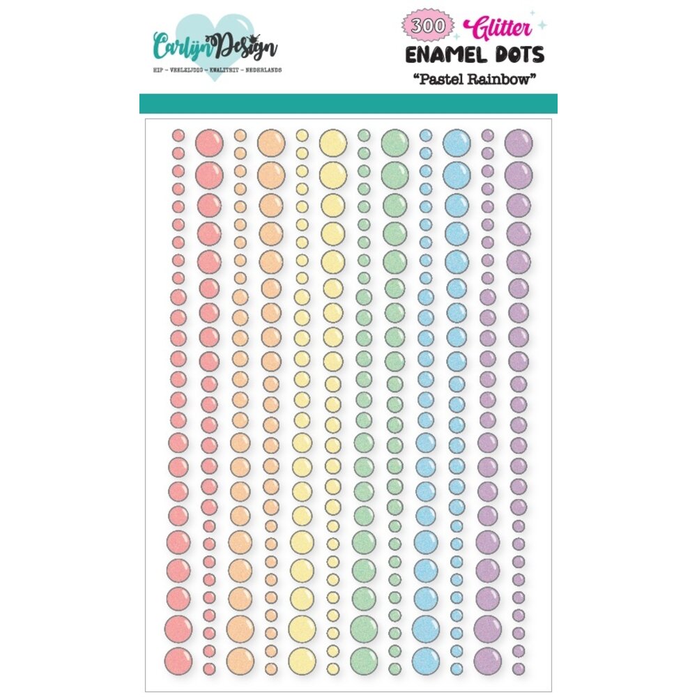 Glitter Enamel Dots Pastel Rainbow (CDED-0005) - Craftlines B.V.