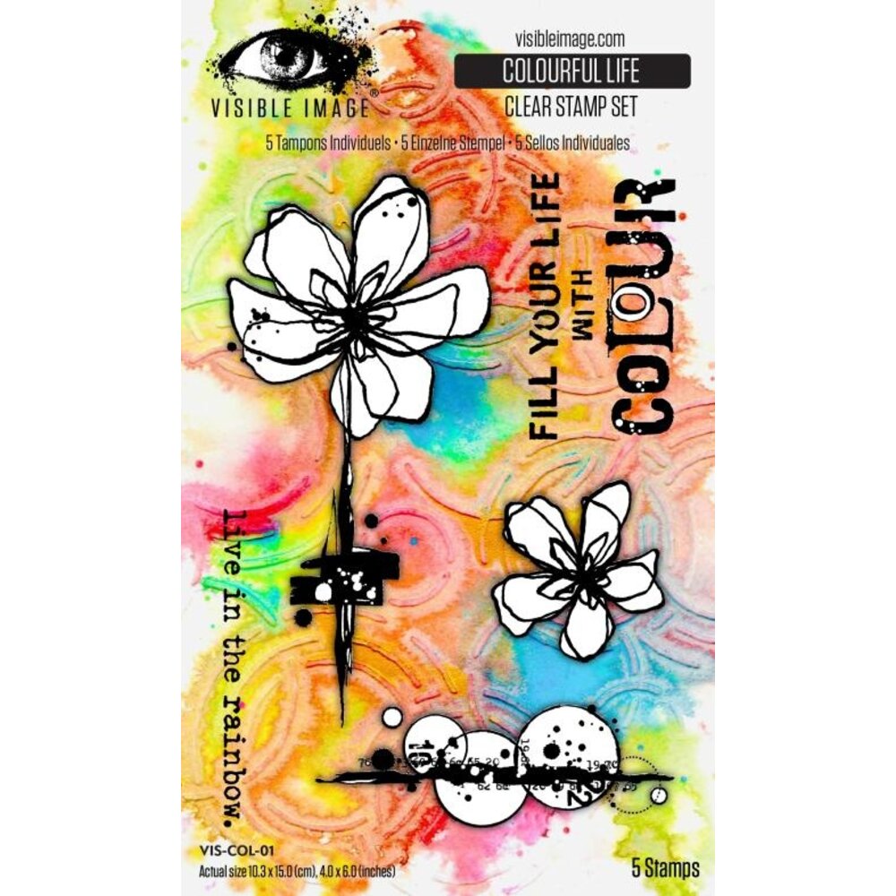 Colourful Life A6 Stamp Set (VIS-COL-01) - Craftlines B.V.