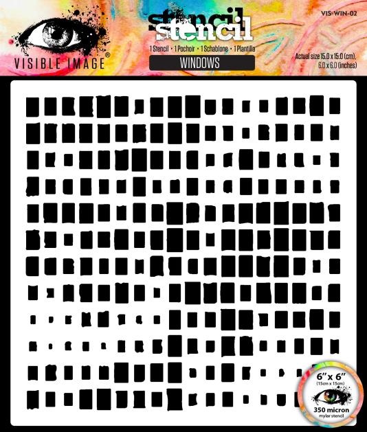Windows 6x6 Inch Stencil (VIS-WIN-02) - Craftlines B.V.
