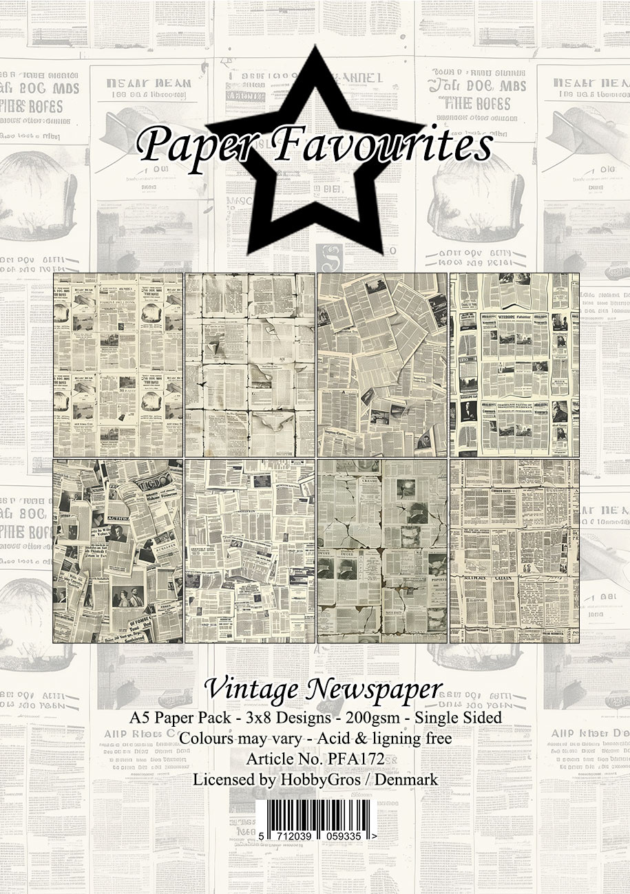 Vintage Newspaper A5 Paper Pad (PFA172) - Craftlines B.V.