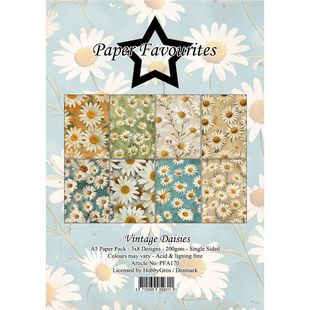 Vintage Daisies A5 Paper Pad (PFA170) - Craftlines B.V.