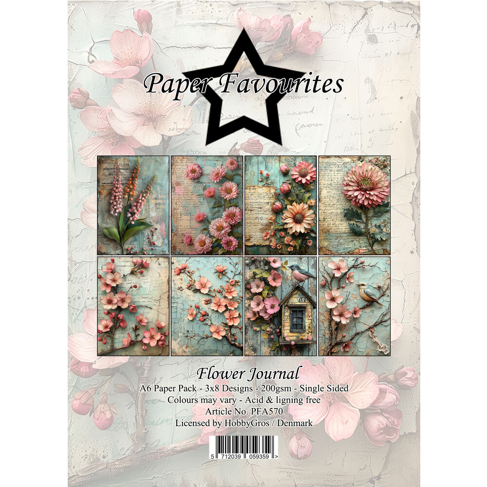 Flower Journal A6 Paper Pad (PFA570) - Craftlines B.V.