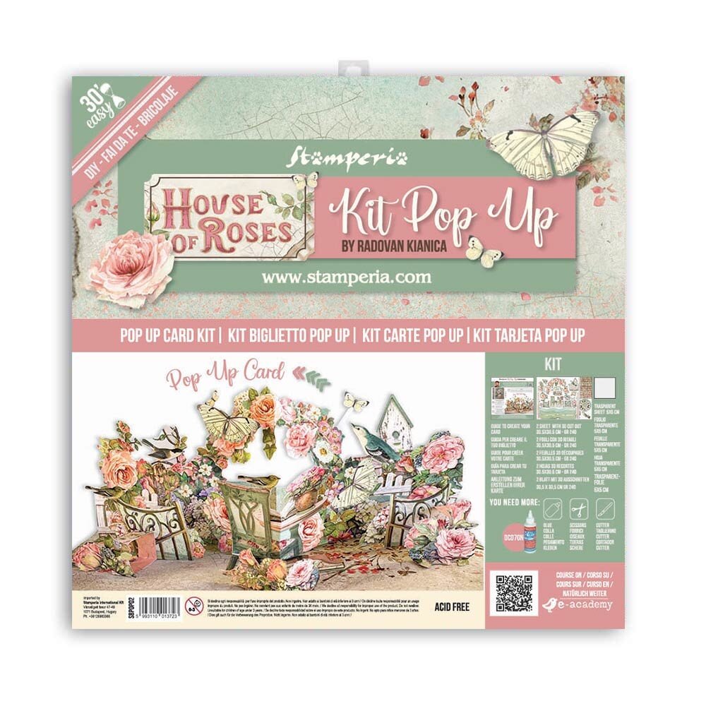 Pop Up Kit 12x12 Inch House of Roses (SBPOP02) - Craftlines B.V.