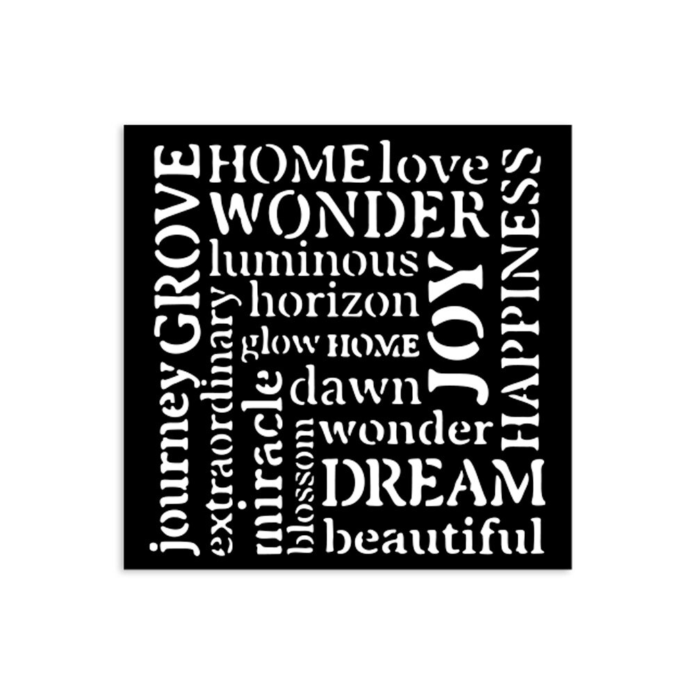 Hidden Grove Thick Stencil 12x12cm Writings (KSTDS32) - Craftlines B.V.