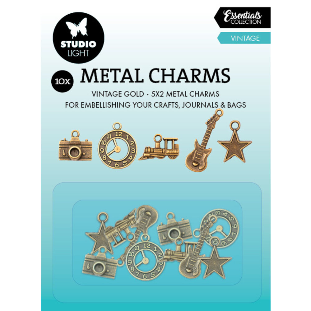 Vintage Essentials Metal Charms (10pcs) (SL-CO-CHARM04) - Craftlines B.V.