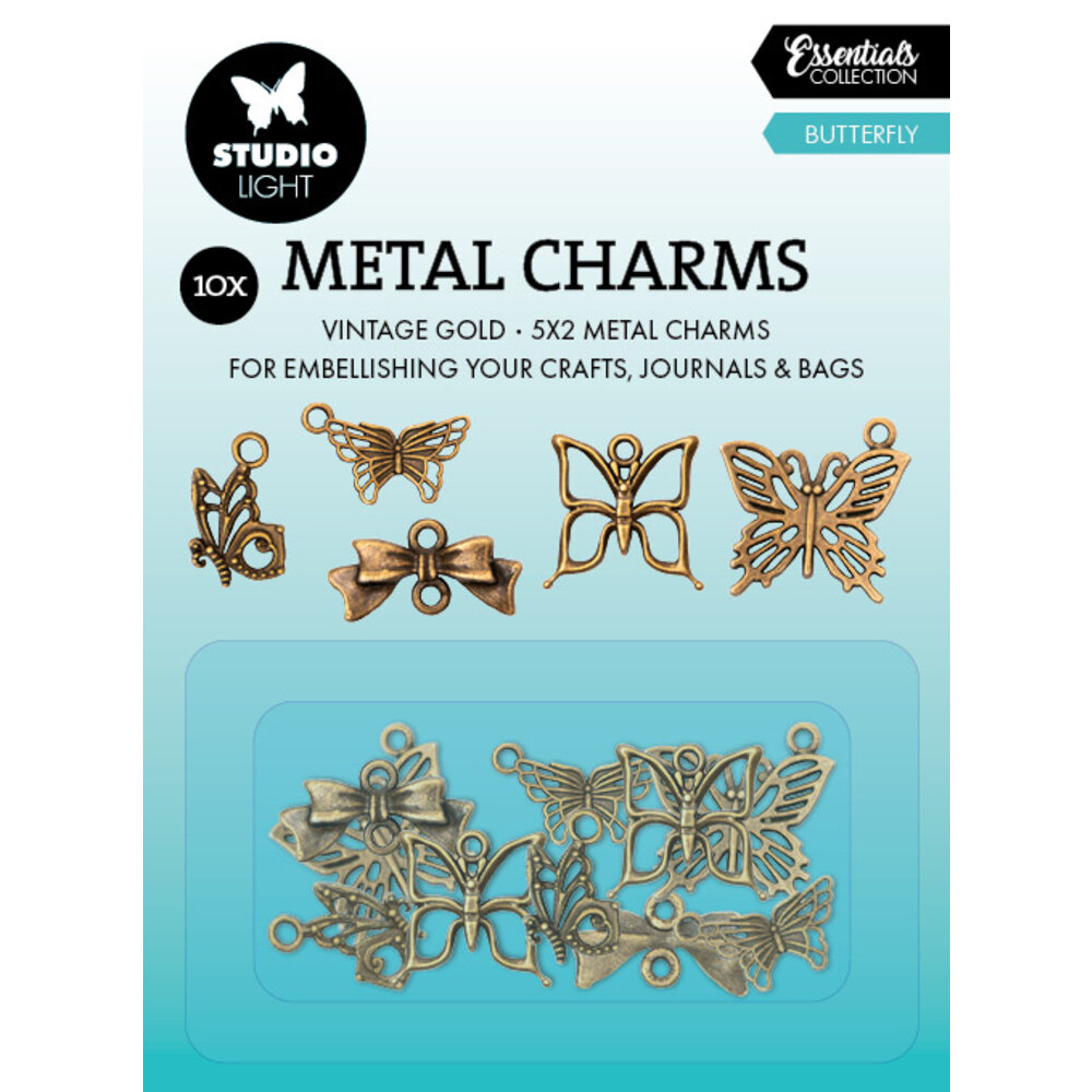 Butterfly Essentials Metal Charms (10pcs) (SL-CO-CHARM02) - Craftlines B.V.