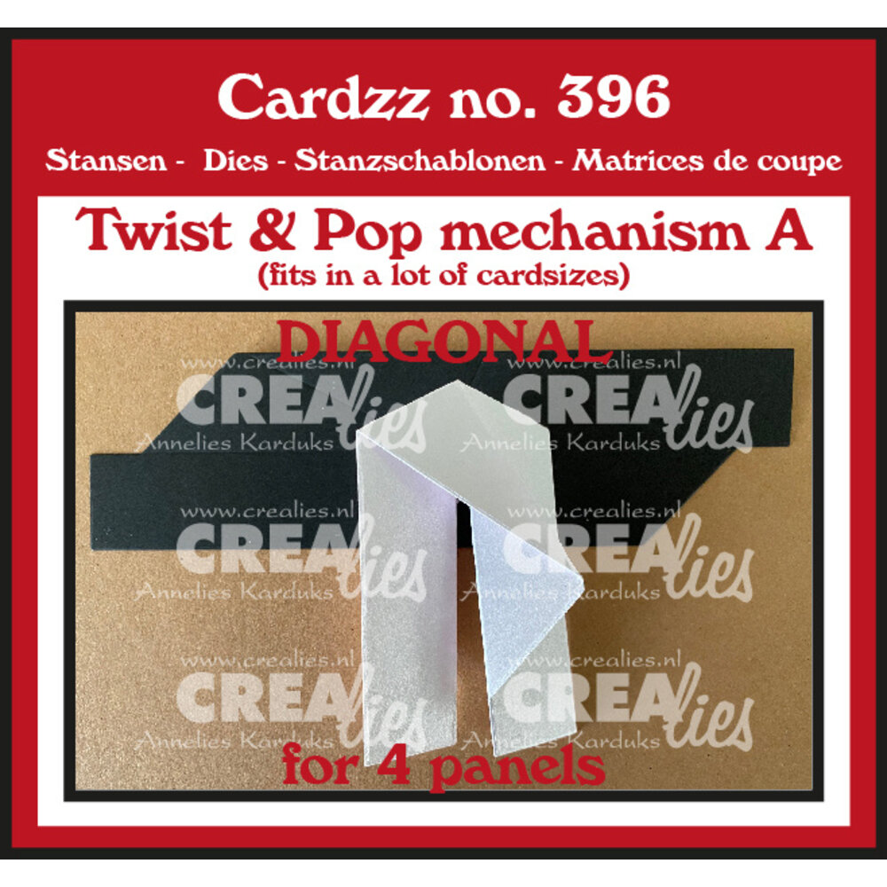 Cardzz Dies Twist & Pop A Diagonal For 4 Panels (CLCZ396) - Craftlines B.V.