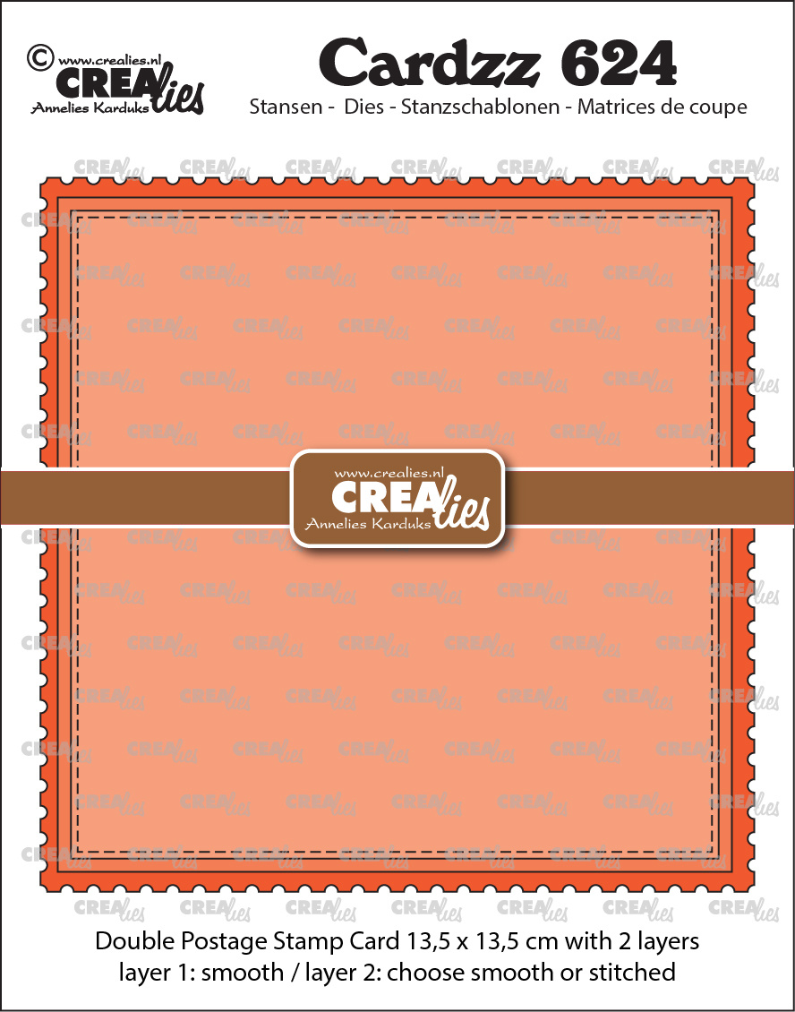 Cardzz Dies No. 624 Double Postage Stamp Card Square (CLCZ624 ...