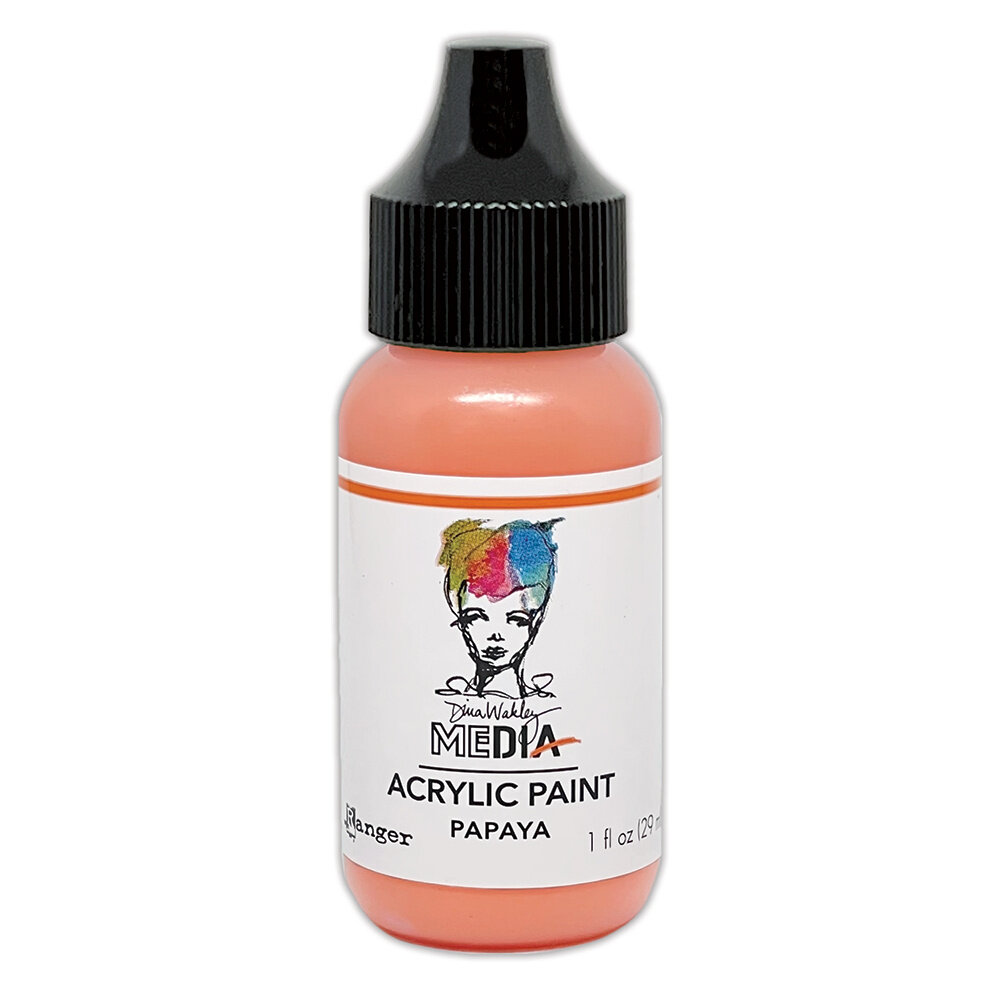 Dina Wakley MEdia Heavy Body Acrylic Paints Papaya 1 fl oz (MDQ88233 ...