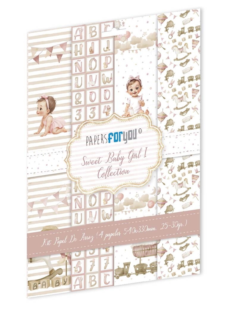 Sweet Baby Girl Rice Paper Kit I (4pcs) (PFY-14744) - Craftlines B.V.
