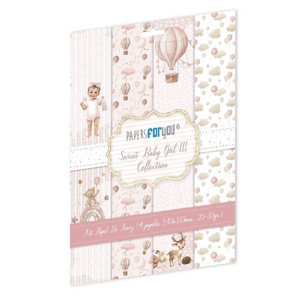 Sweet Baby Girl Rice Paper Kit III (4pcs) (PFY-14746) - Craftlines B.V.
