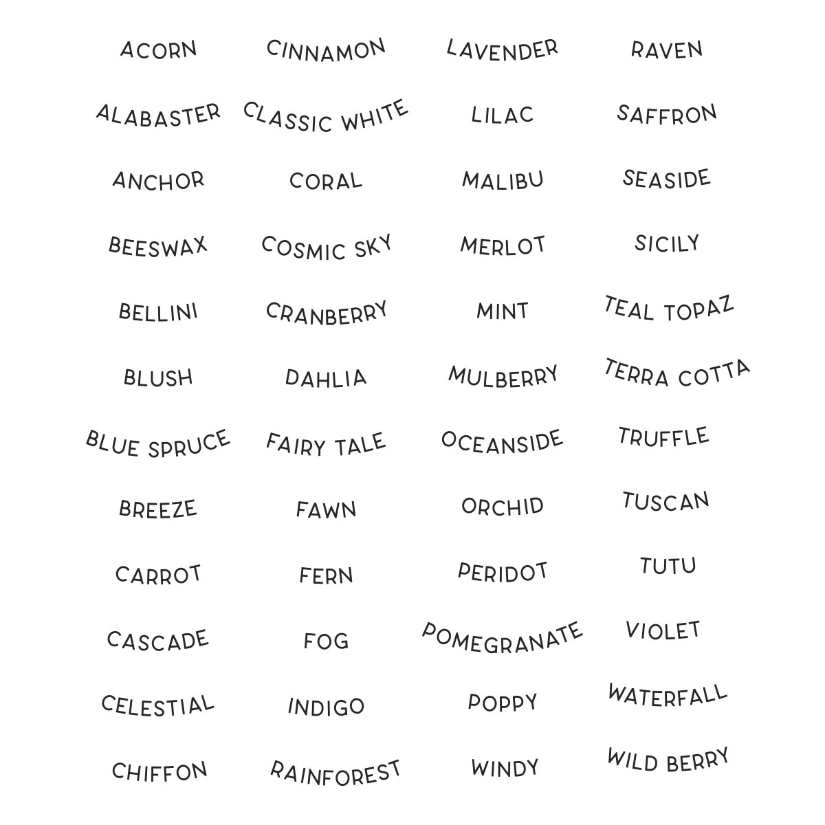 Color Swatch Names Clear Stamp Set (STP-251) - Craftlines B.V.