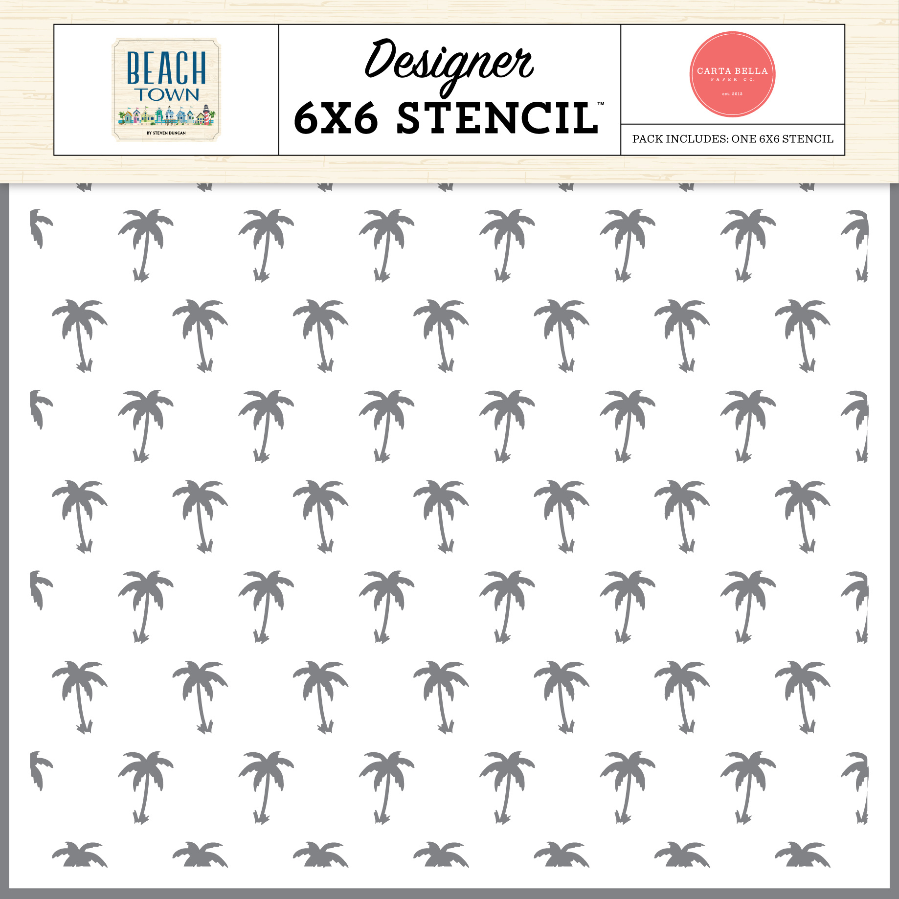 Beach Town Stencil Palm Tree Paradise (CBBT427033) - Craftlines B.V.