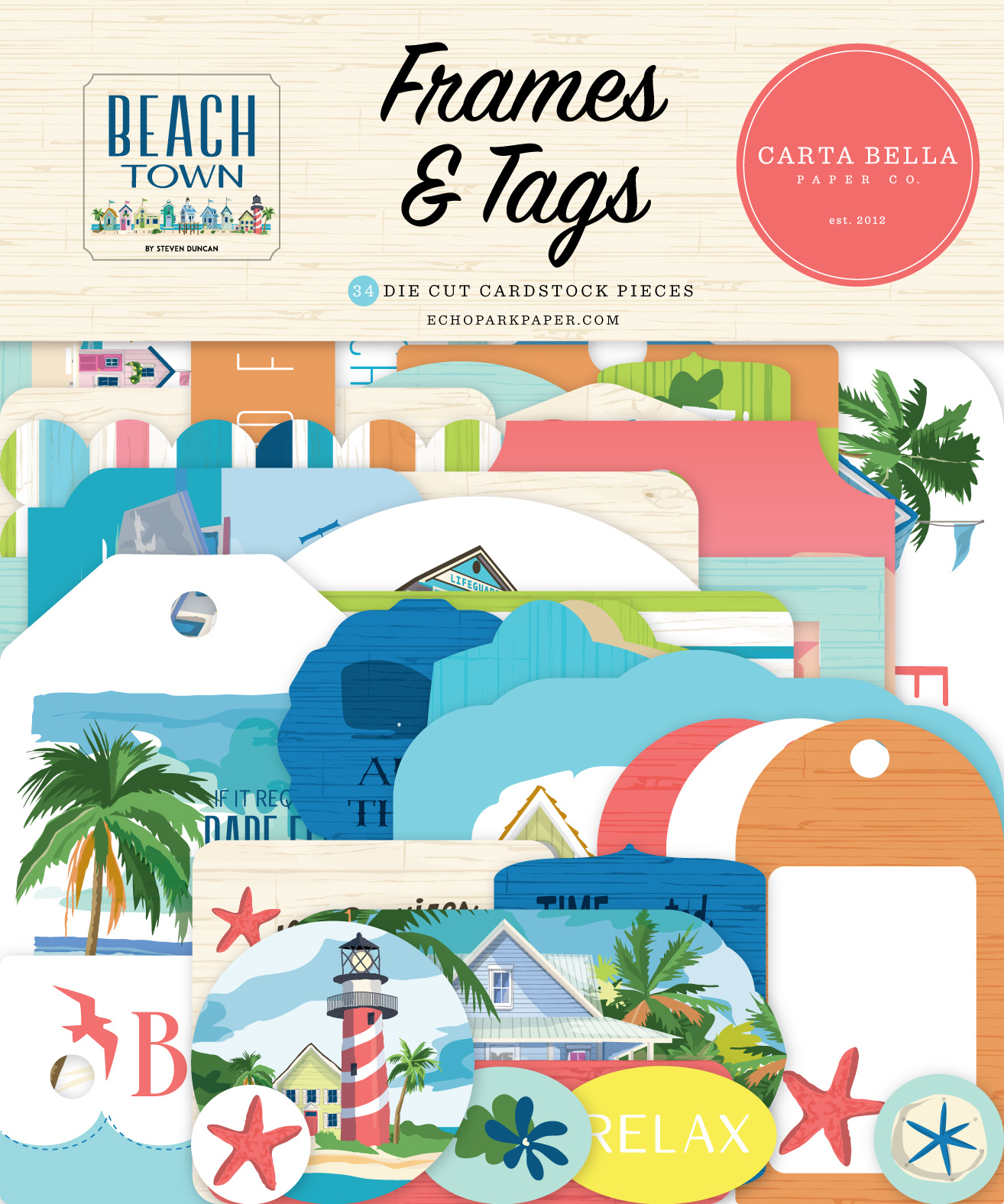 Beach Town Frames & Tags (CBBT427025) - Craftlines B.V.