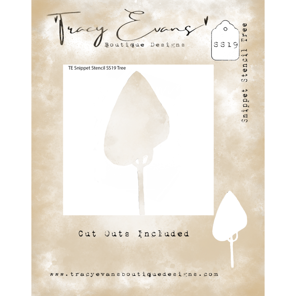 Tree 4x4 Inch Snippet Stencil (SS019) - Craftlines B.V.