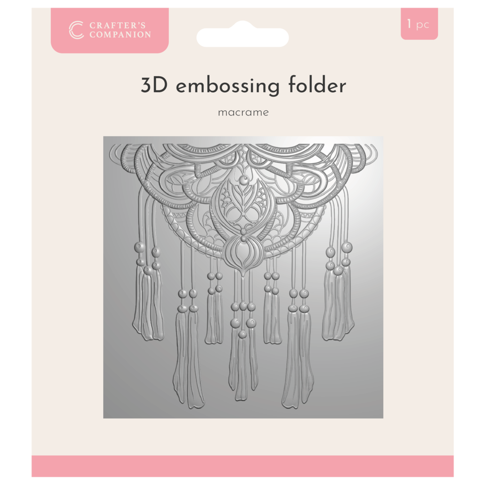 3D Textured Embossing Folders 5.5x5.5 Inch Macrame (CC-EF5.5-3D-MACR ...