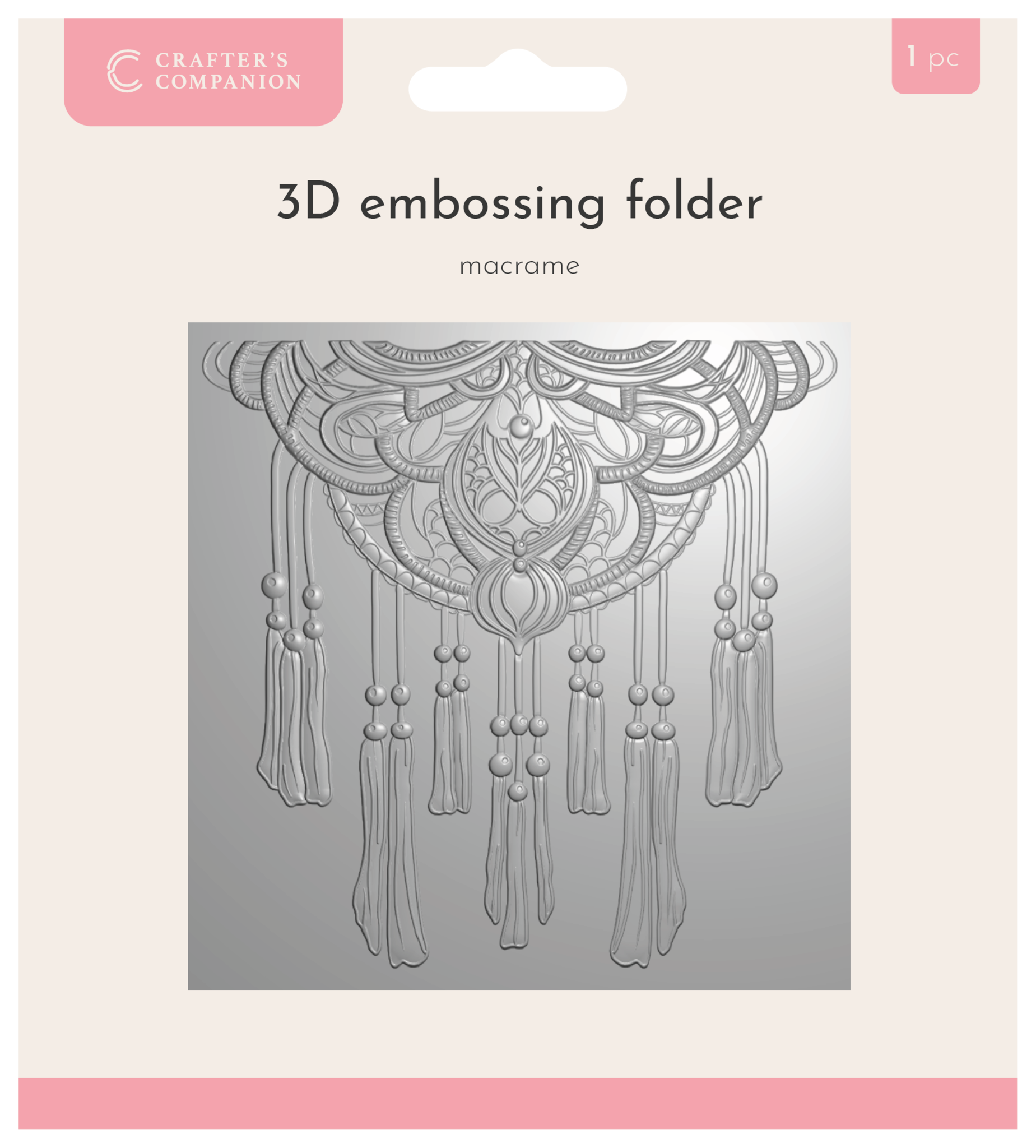 3D Textured Embossing Folders 5.5x5.5 Inch Macrame (CC-EF5.5-3D-MACR ...