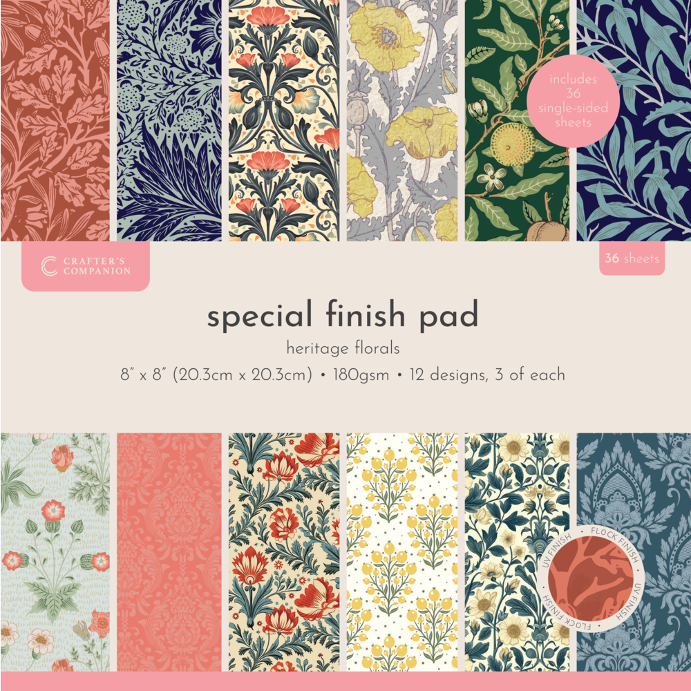 Textured Pad 8x8 Inch Special Finish Pad - Heritage Florals (CC-SPFPAD8 ...