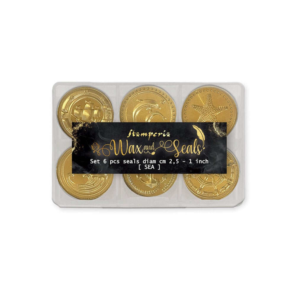 Silent Sea Wax and Seals (6 seals) (WAXSL06) - Craftlines B.V.