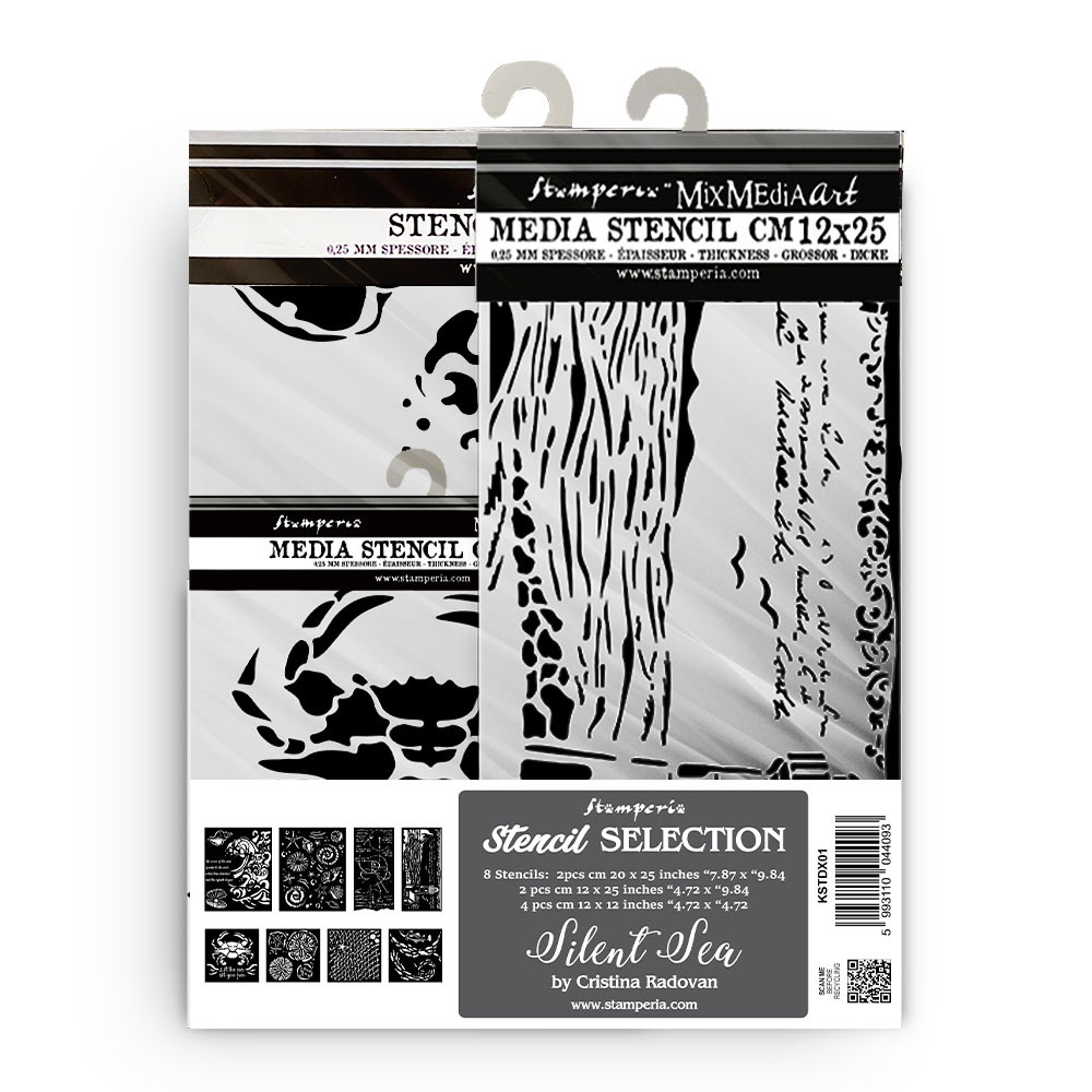 Silent Sea Thick Stencil Assortment (8pcs) (KSTDX01) - Craftlines B.V.