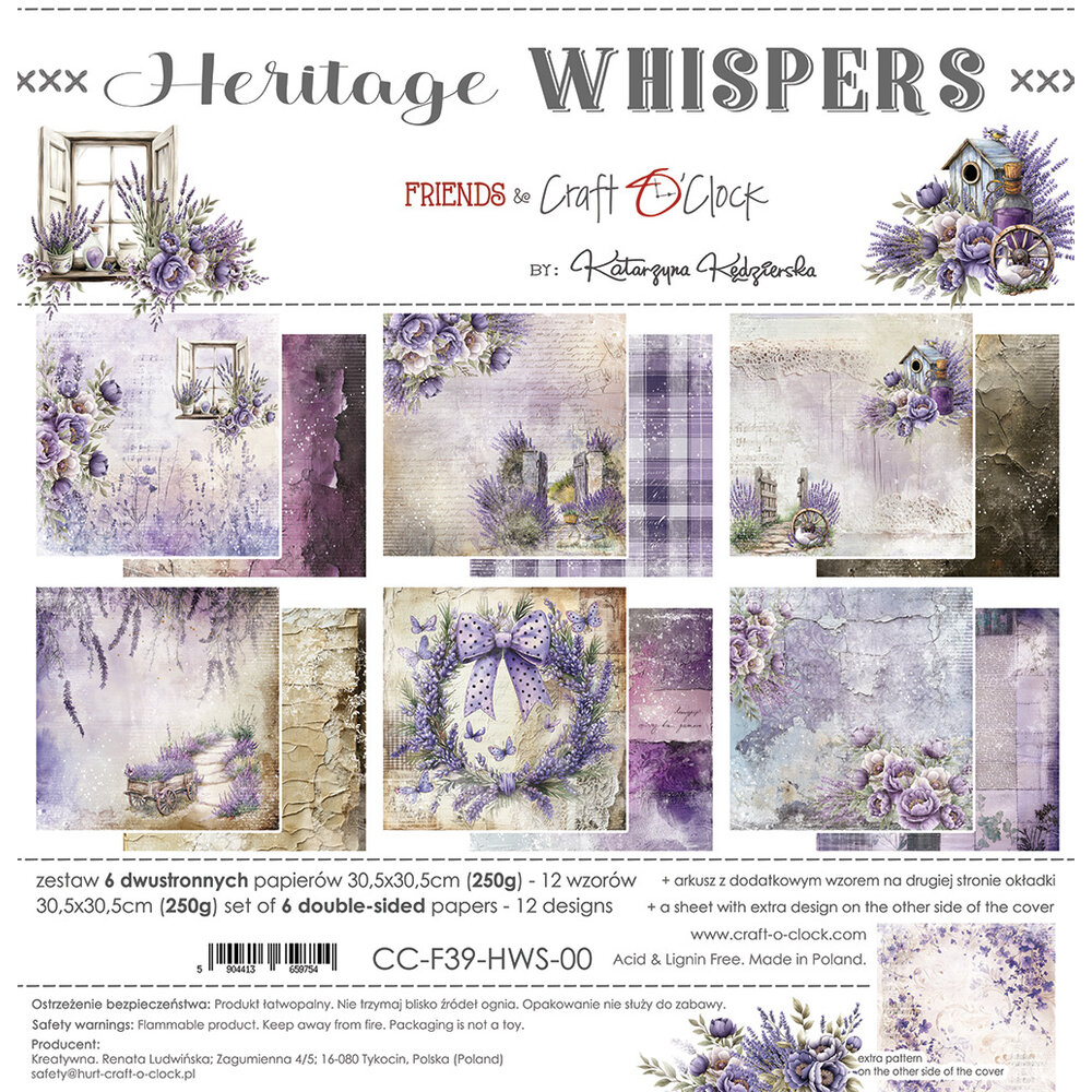Heritage Whispers 12x12 Inch Paper Set (CC-F39-HWS-00) - Craftlines B.V.
