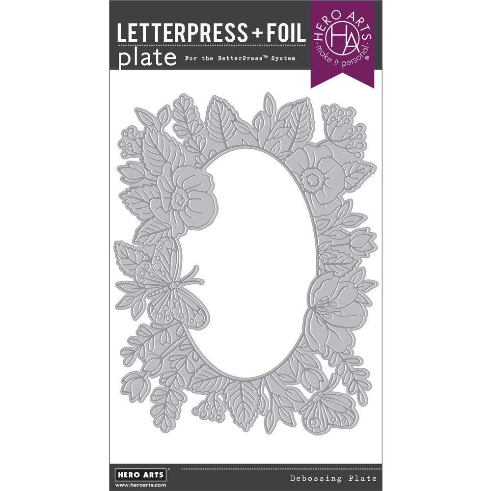 Floral Frame Letterpress + Foil Debossing Plate (HP115) - Craftlines B.V.