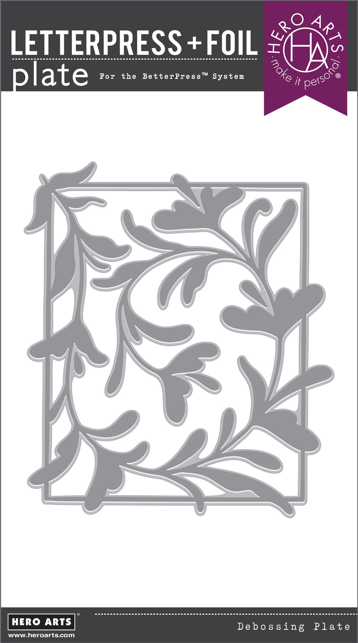 Decorative Floral Letterpress + Foil Debossing Plate (HP117 ...
