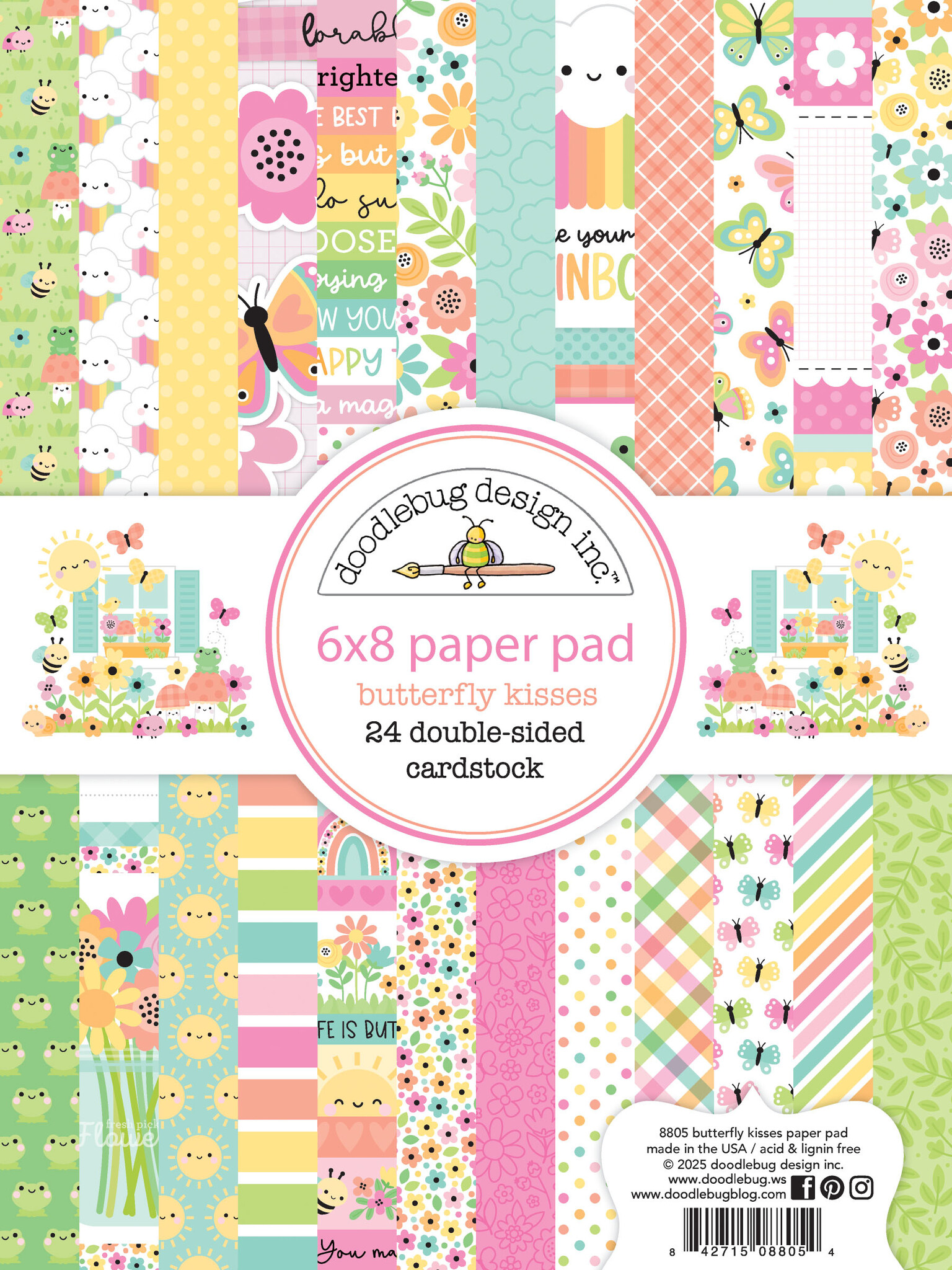 Butterfly Kisses 6x8 Inch Paper Pad (8805) - Craftlines B.V.