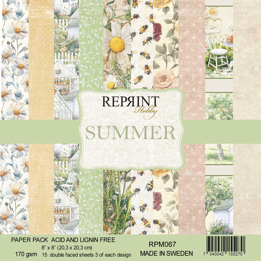 Summer 8x8 Inch Paper Pack (RPM067) - Craftlines B.V.