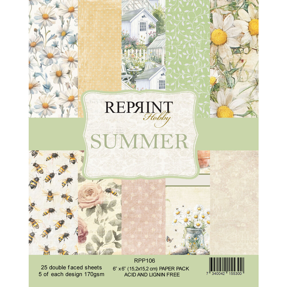 Summer 6x6 Inch Paper Pack (RPP106) - Craftlines B.V.