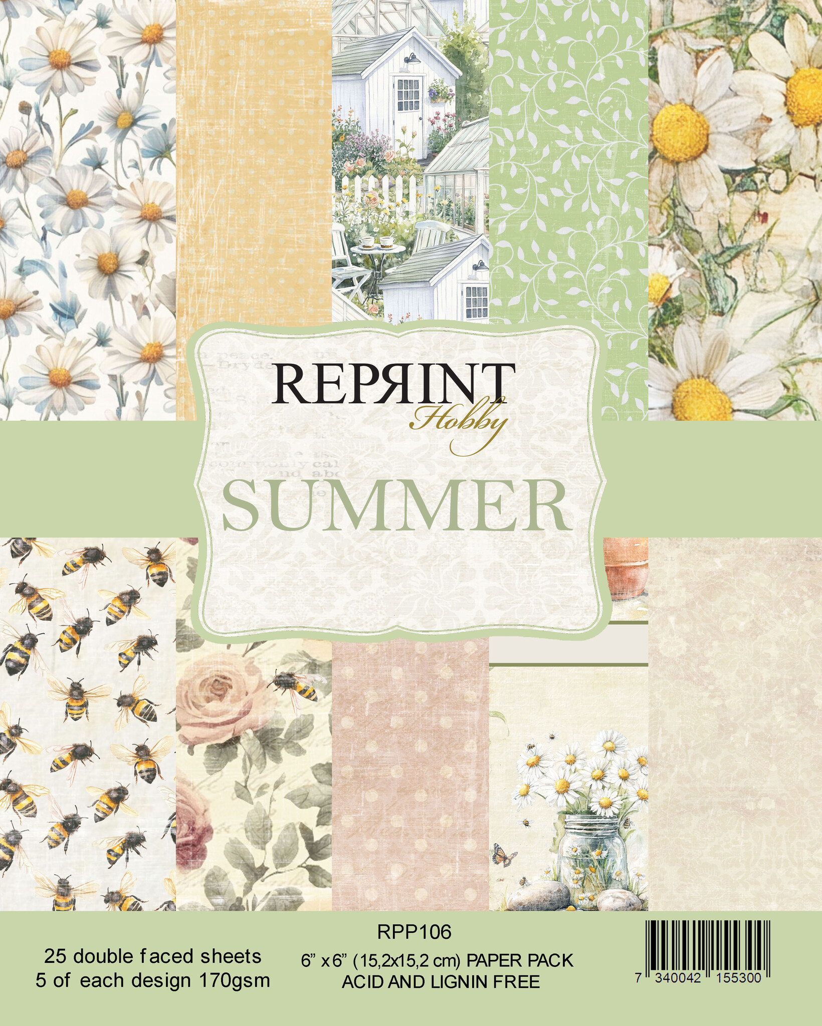 Summer 6x6 Inch Paper Pack (RPP106) - Craftlines B.V.