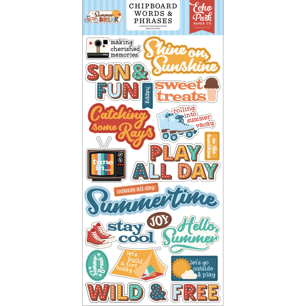 Summer Break Chipboard Words & Phrases (SBR426022) - Craftlines B.V.