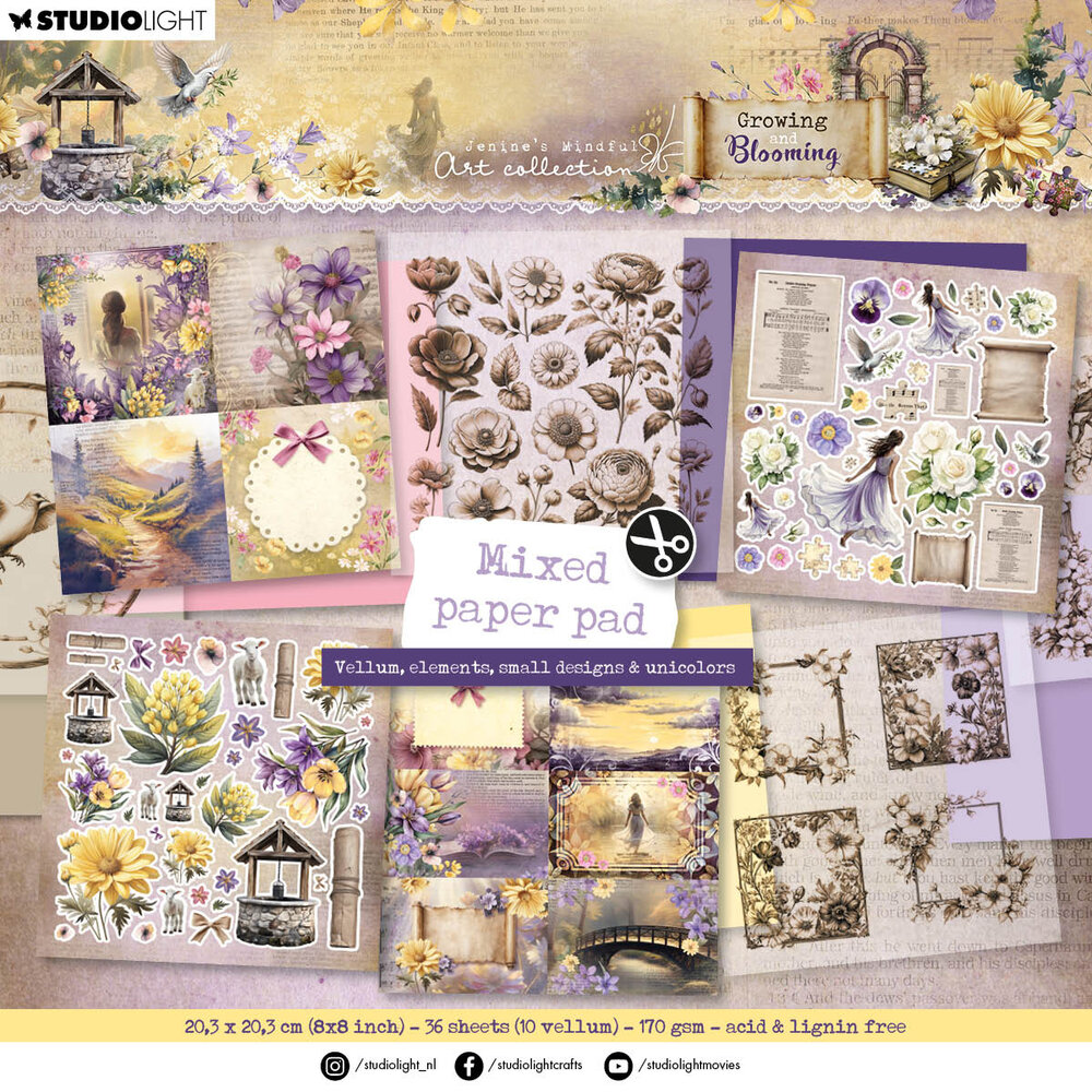 Growing & Blooming Mixed Paper Pad (JMA-GB-MPP322) - Craftlines B.V.
