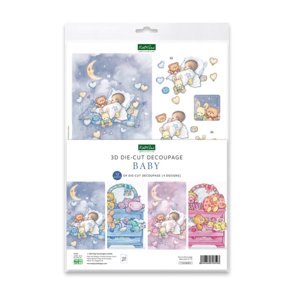Baby 3D Die-Cut Decoupage (12pcs) (11-DCDBAB12) - Craftlines B.V.