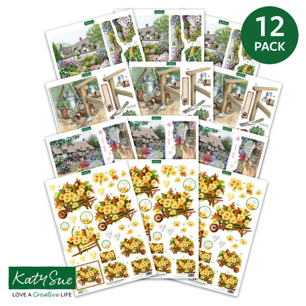 Country Garden 3D Die-Cut Decoupage (12pcs) (11-DCDGAR12) - Craftlines B.V.