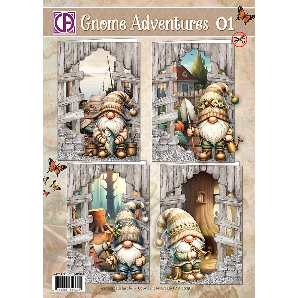 Gnome Adventures 01 Card Kit (RE2530-0184) - Craftlines B.V.
