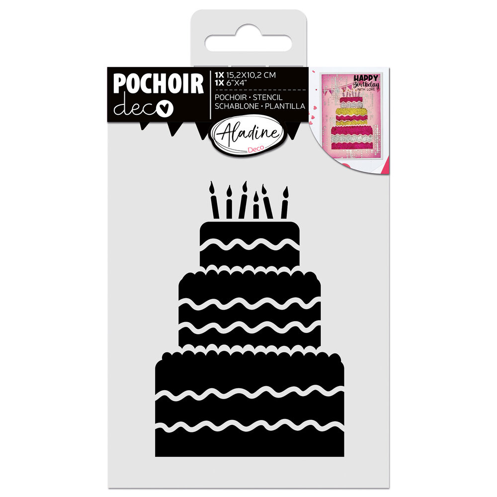Stencil 15x10cm Cake (81268) - Craftlines B.V.