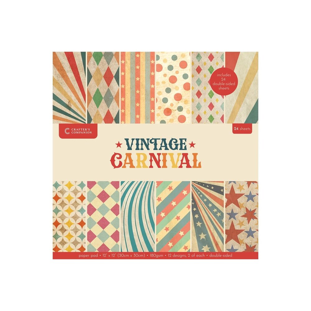 Vintage Carnival 12x12 Inch Paper Pad (VC-PAD12) - Craftlines B.V.