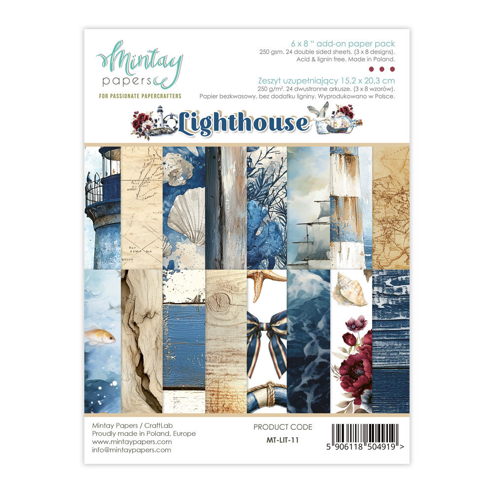 Lighthouse 6x8 Inch Add-On Paper Pack (MT-LIT-11) - Craftlines B.V.