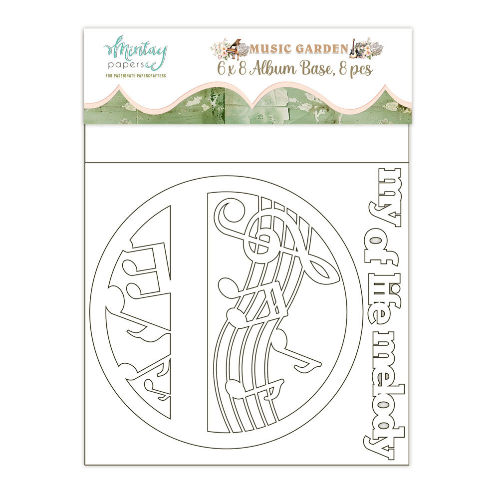 Music Garden 6x8 Inch Album Base (8pcs) (MT-MUS-10) - Craftlines B.V.