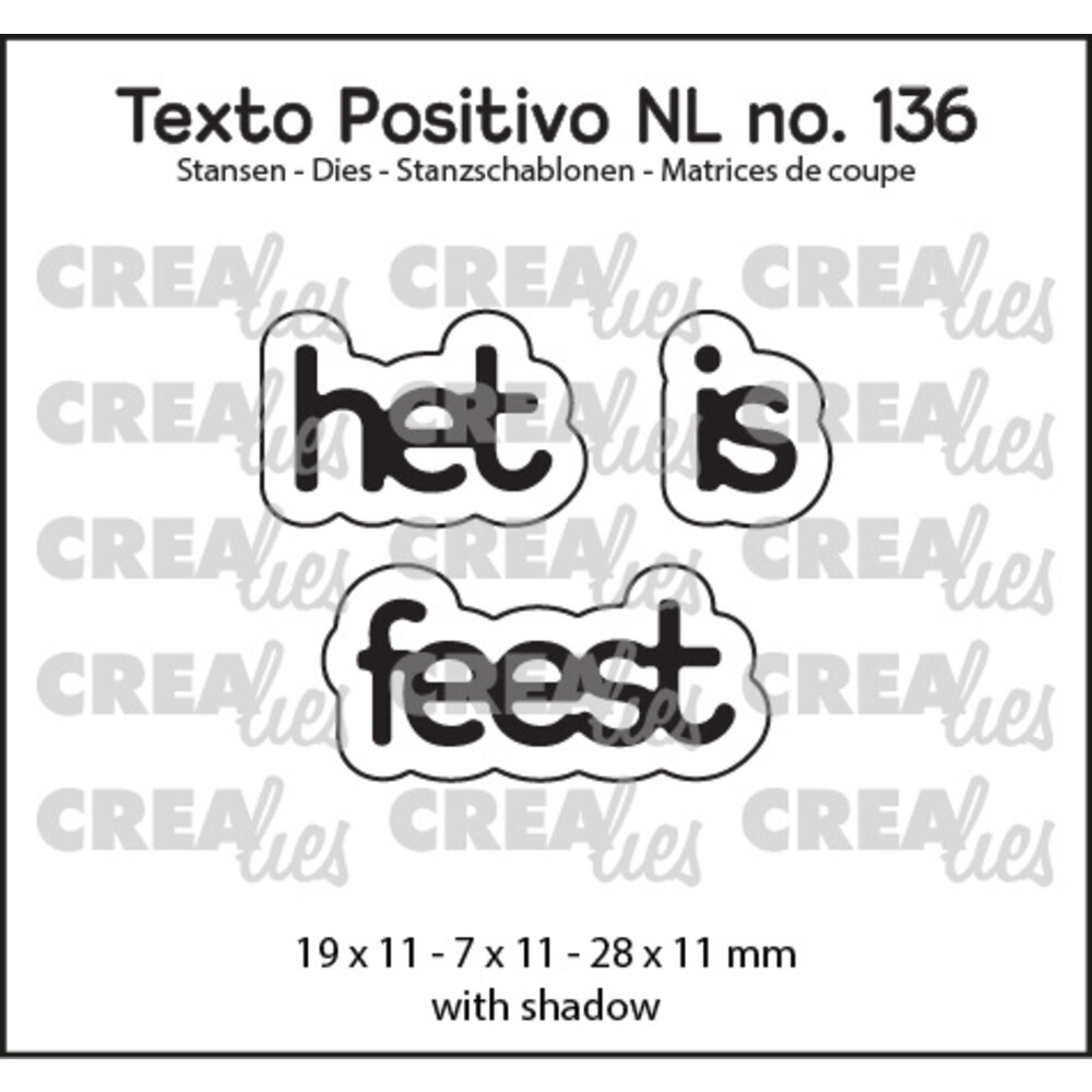 Texto Positivo Dies Dutch Het Is Feest (POSNL136) - Craftlines B.V.